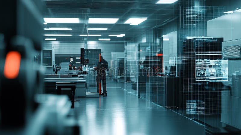 High-tech Laboratory with Scientists Conducting Experiments and ...