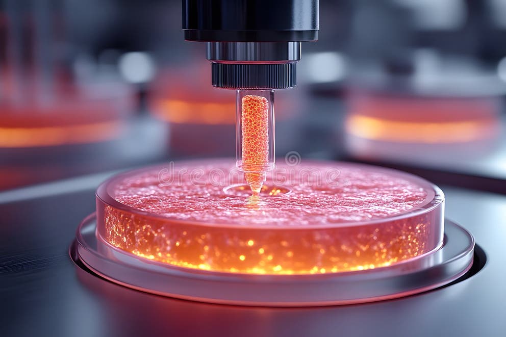 Advanced Biotechnology Lab Scene with Microchip and Petri Dish ...