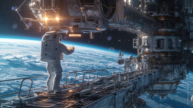 A High-tech Laboratory on a Space Station, Futuristic Technology ...