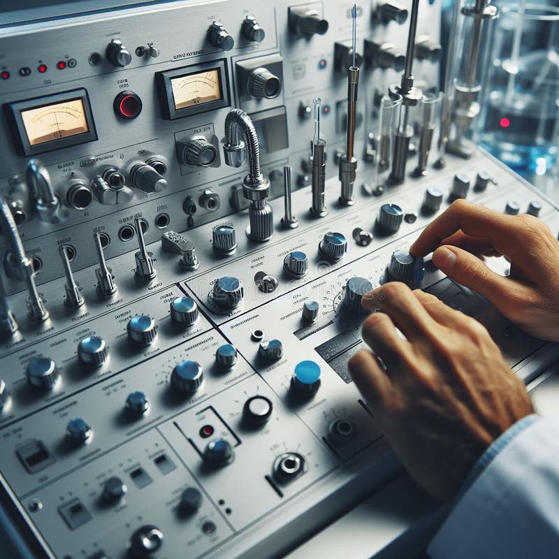 High Tech Laboratory and Technicians are Working with Microscope, Cup ...