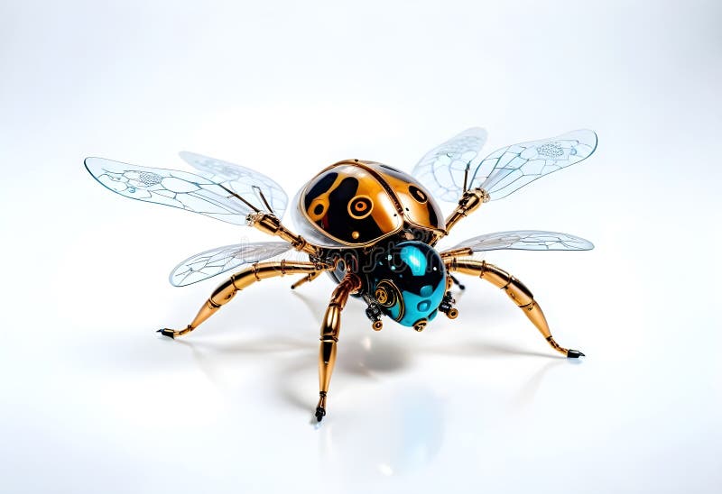 A High-tech Ladybug with Intricate, Translucent Wings and Gleaming ...
