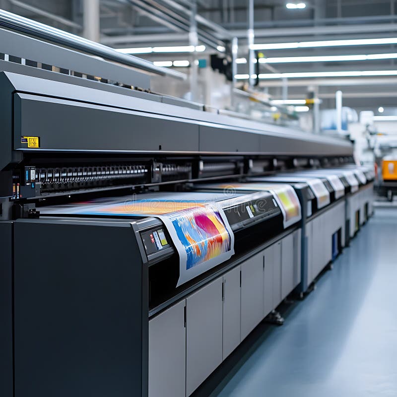 High-tech Large Format Industrial Printer in Modern Printing Facility ...