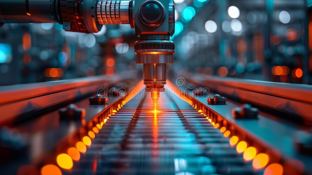 High-tech Laser Cutting Machine in a Modern Factory - Generative Ai ...