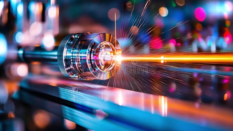 Precision Laser Cutting Technology Showcasing Vibrant Sparks in a ...