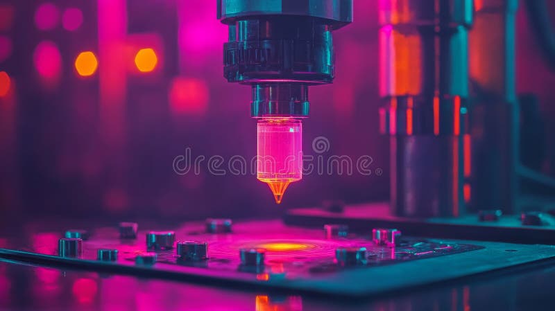 High-tech Laser Cutting Workshop Featuring Vibrant Light Effects in 4K ...