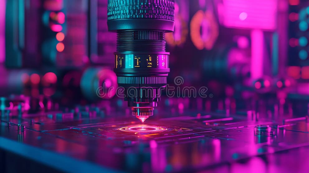 The High-tech Laser Cutting Workshop Offers a Display of Vivid Light ...