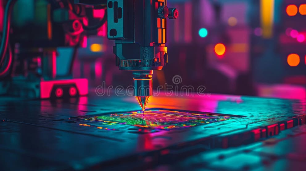 A High-tech Laser Cutting Workshop Presenting Dazzling Light Effects in ...