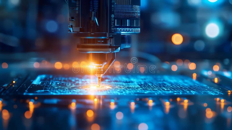 High-Tech Laser Engraving Circuit Board Precision Stock Illustration ...