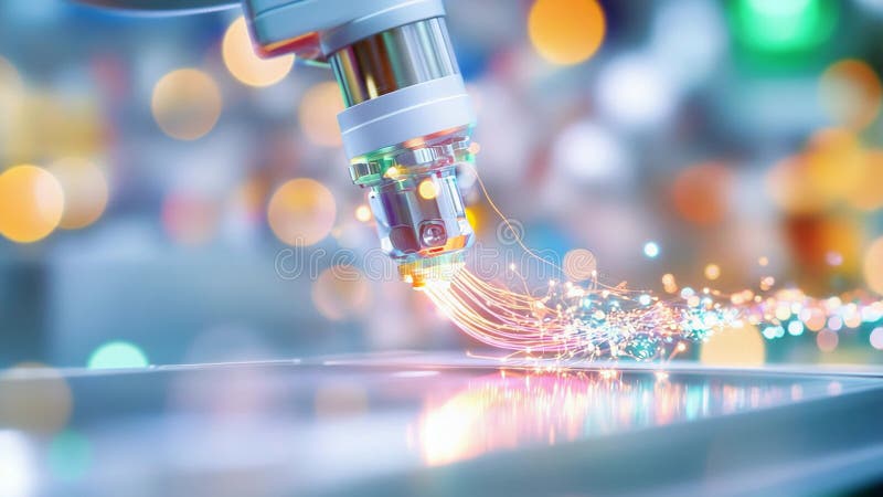 High-tech Laser Engraving Machine Creating Sparkling Patterns on ...