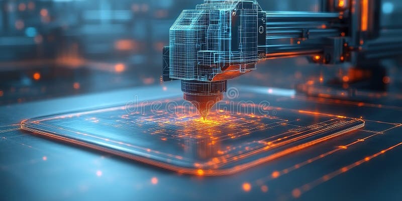 High-tech Laser Engraving Process in a Modern Workshop with Vibrant ...