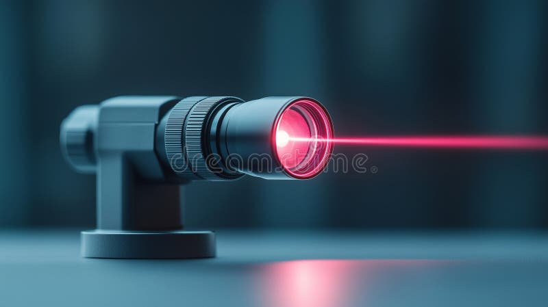 A High Tech Laser Projector Emits Vibrant Red Beam, Showcasing Advanced ...