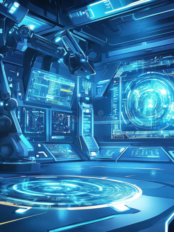 High-tech Learning Hub Featuring Robotic Arms and AI Screens for ...