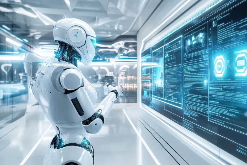 High-tech Learning Hub Showcasing Robotic Arms, AI Interfaces, and ...