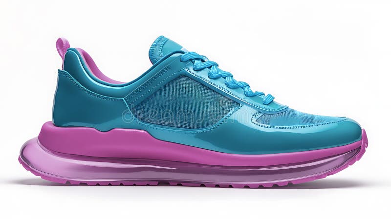 High-Tech Leather Sneaker with Floating Magic Sole Feature Stock Image ...