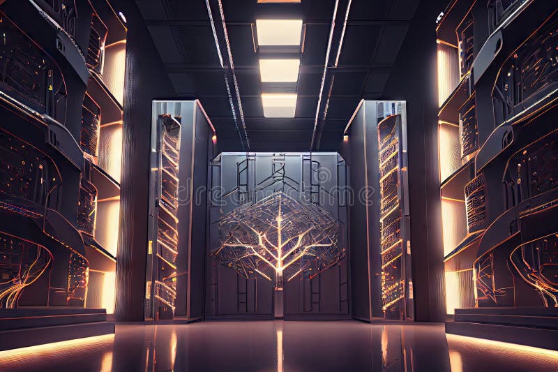 High-tech Library Data Center, with Advanced Computing and Networking ...