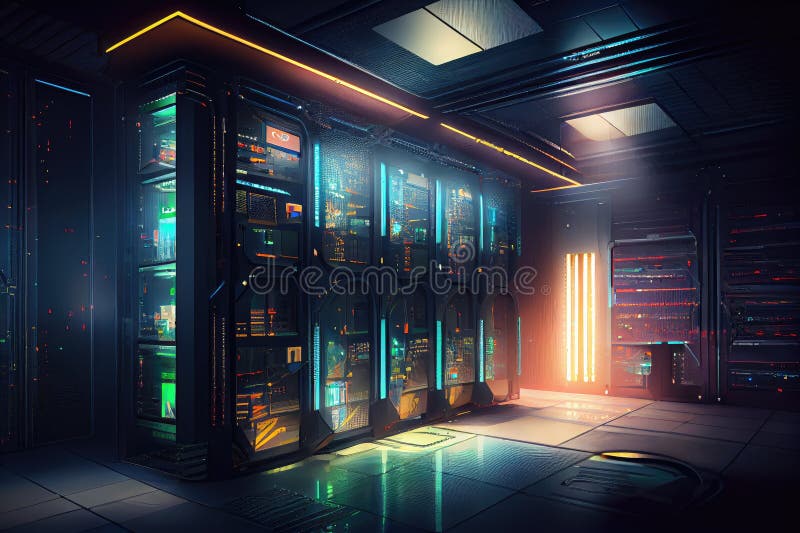 High-tech Library Data Center, with Advanced Computing and Networking ...