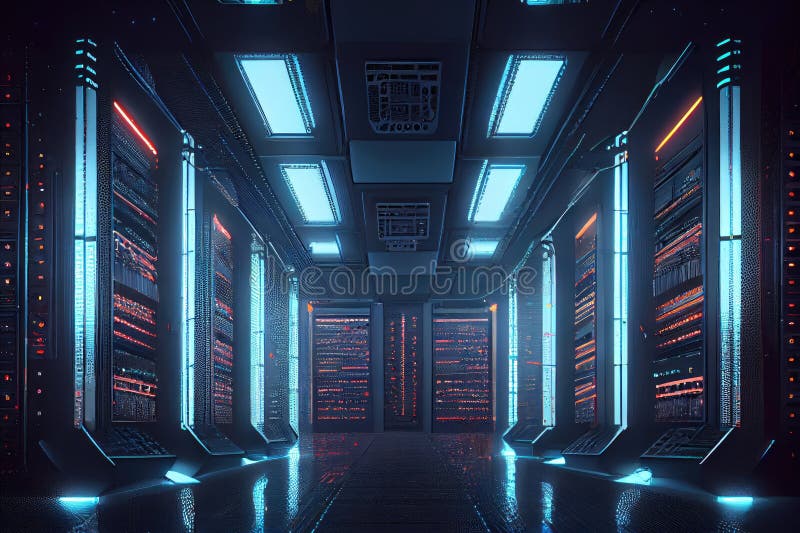 High-tech Library Data Center, with Advanced Computing and Networking ...