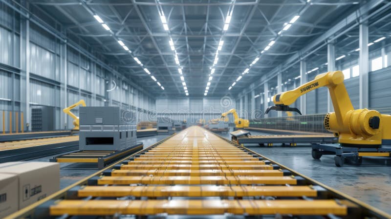 A High-tech Logistics Facility with Automated Systems and Robotic Arms ...