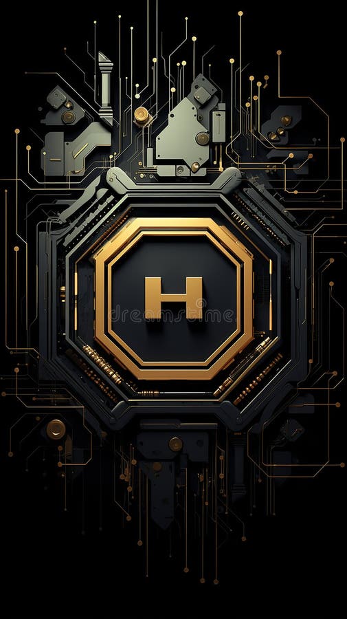 High Tech Machinery with the Letter H on it. Stock Illustration ...