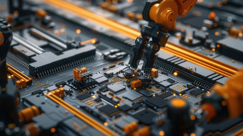 High-tech Machinery Working Flawlessly on the PCB Assembly Line for ...