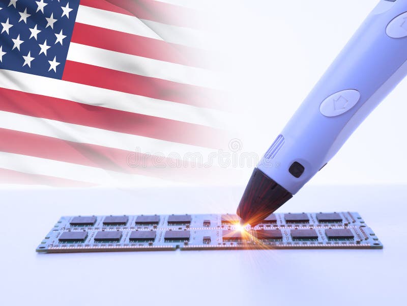 High tech. Made in USA stock illustration. Illustration of technology ...