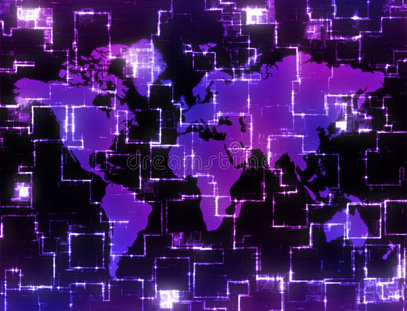 High tech map of the world stock vector. Illustration of design - 3243455