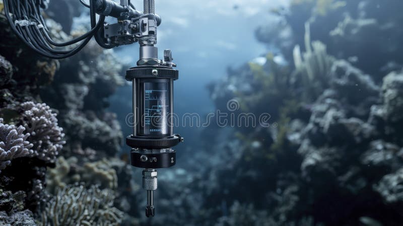 High-tech Marine Sensor Measuring Temperature Underwater Coral Reef ...