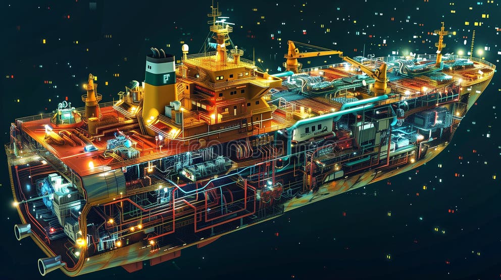 A High-tech Maritime Vessel Featuring Advanced Automation and Mobility ...