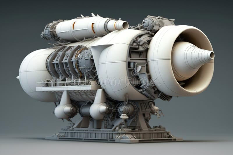 The High-Tech Marvel of a Large Freestanding Starship Engine Stock ...