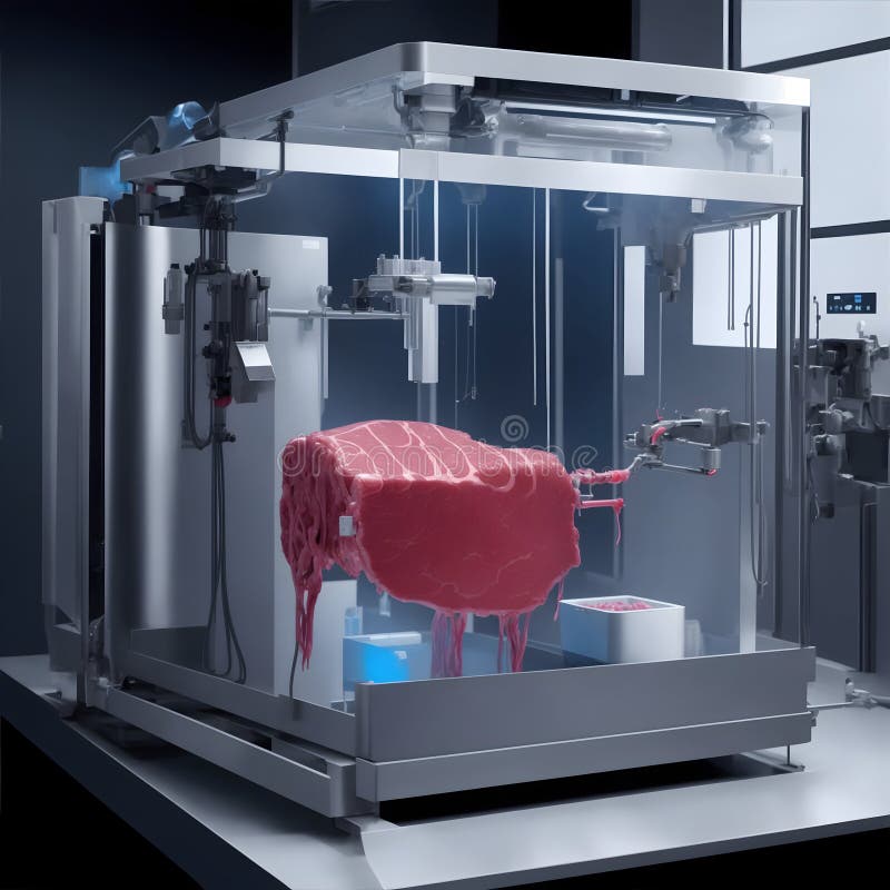 A High Tech Meat Beef Food Robotic Artificial Production in Laboratory ...