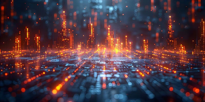High-Tech Mechanical Background Enhancing a Modern Financial Graph ...