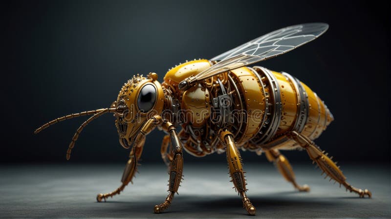 Mechanical Bee Robot stock illustration. Illustration of hightech ...