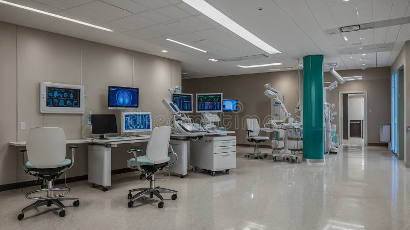 High-Tech Medical Facility with Modern Equipment Stock Illustration ...