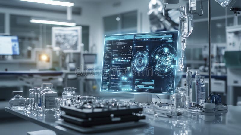 High-tech Medical Labs Advanced Holographic Dashboards for Innovative ...