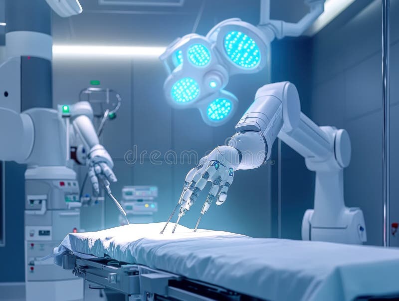 A High-tech Medical Operating Room with a Patient on an Operating Table ...