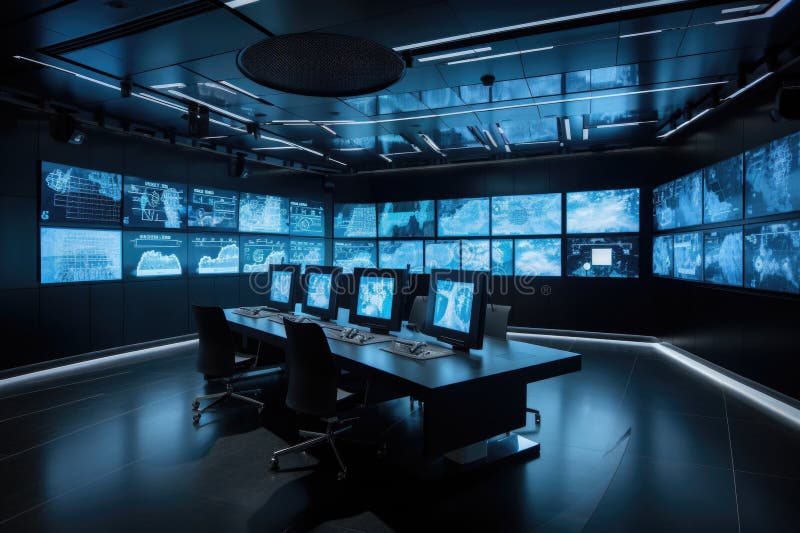 High-tech Meeting Room, with Virtual Screens and Data Displays Stock ...