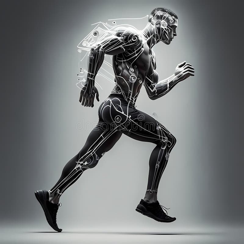 High Tech Men Robot. Generative AI Stock Illustration - Illustration of ...