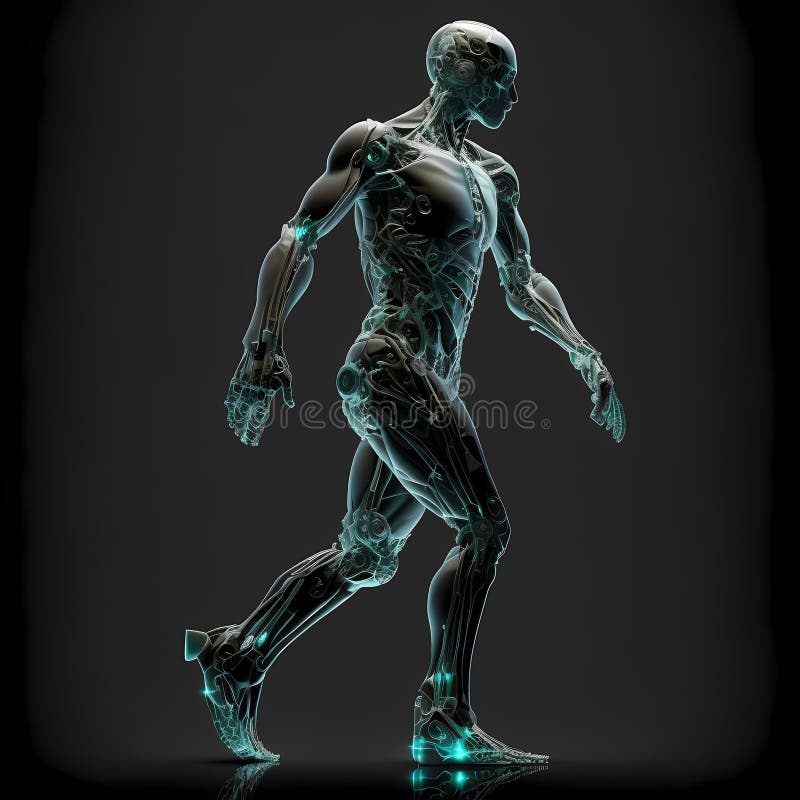 High Tech Men Robot. Generative AI Stock Illustration - Illustration of ...