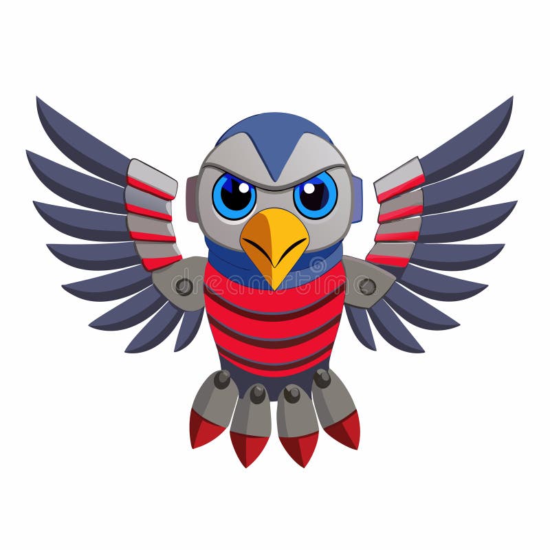 High Tech Metal American Eagle with Angry Expression Vector Graphic ...