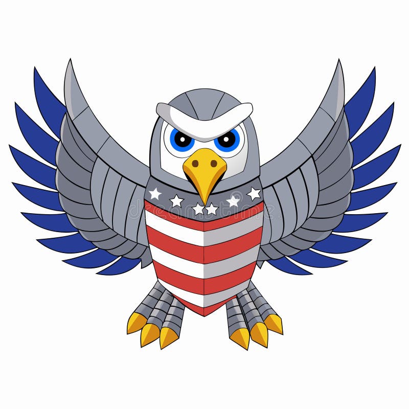 High Tech Metal American Eagle with Angry Expression Vector Graphic ...