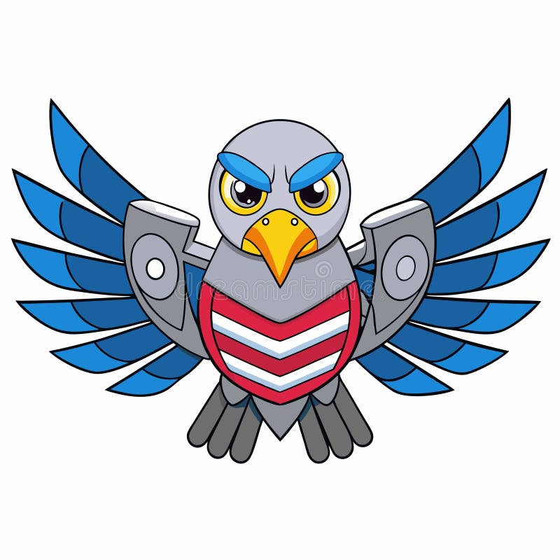 High Tech Metal American Eagle with Angry Expression Vector Graphic ...