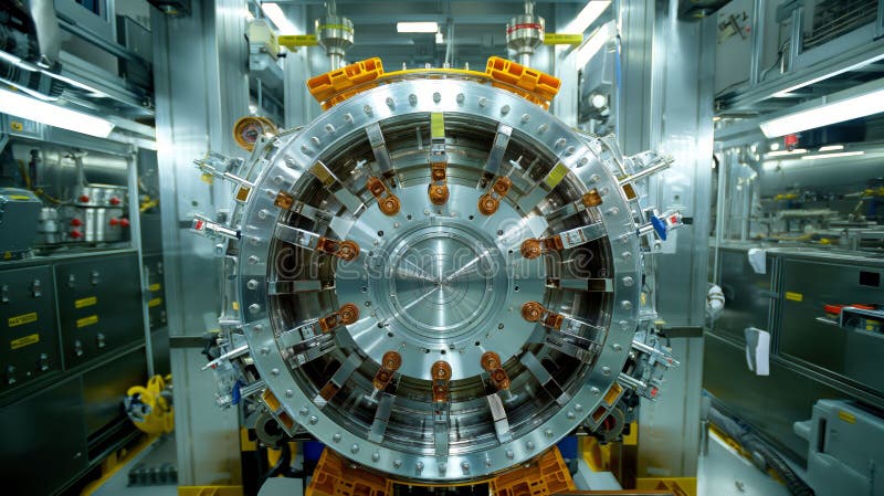 High-Tech Metallic Chamber in Modern Laboratory Setting Stock Image ...