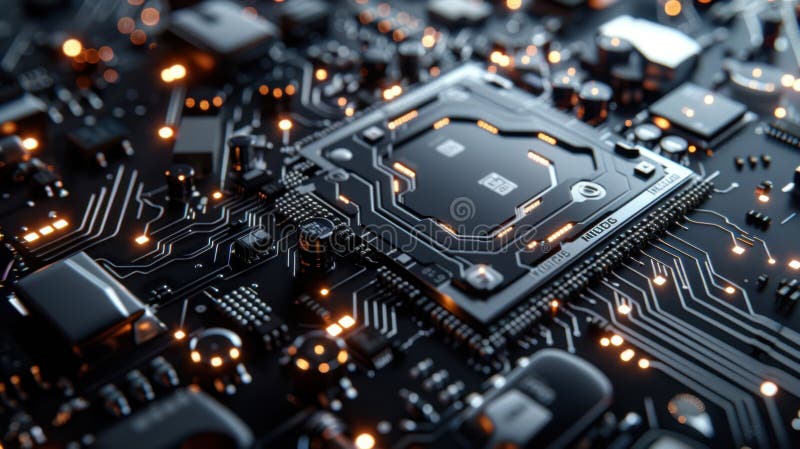 The High-tech Microchip Board. AI Generated Stock Photo - Image of ...