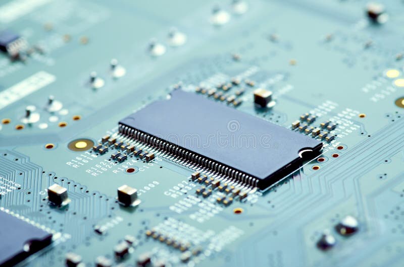 High-tech Microchip on an Electrical Circuit Board Close-up Stock Image ...