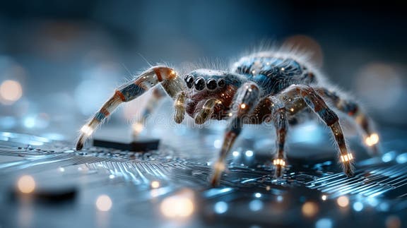 High-tech Microchip with Robotic Spider-like Legs Explores a Digital ...