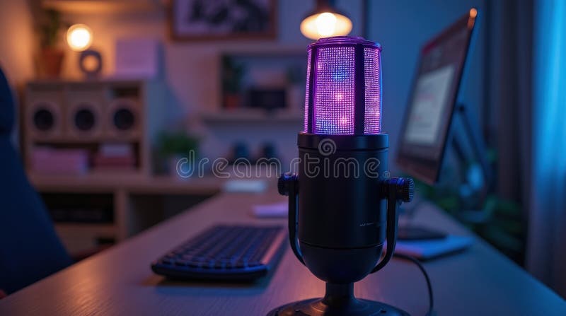 High-tech Microphone with Glowing LED Lighting Enhances Recording Space ...
