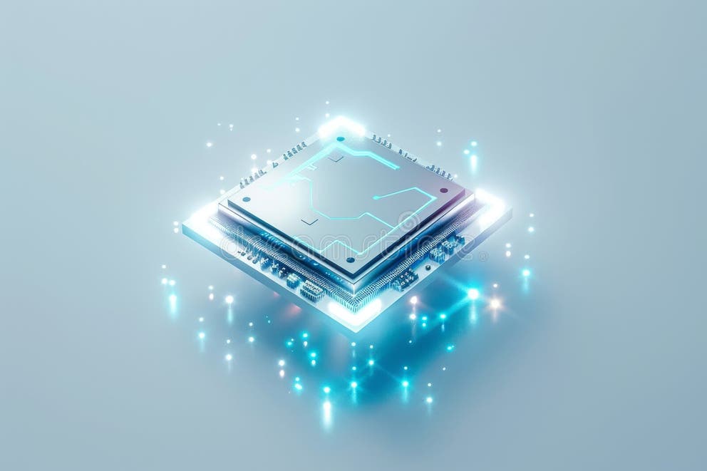 Advanced Microprocessor on Circuit Board. Generative Ai Stock ...