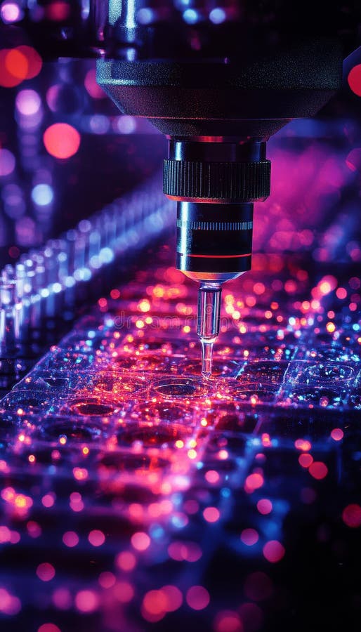 High Tech Microscope Capturing Vibrant Details of Sample with Precision ...