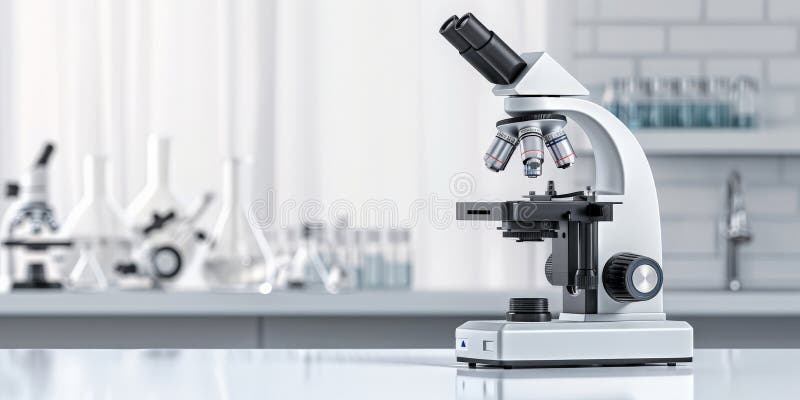 High-tech Microscope in a Modern Research Facility. Advanced Scientific ...
