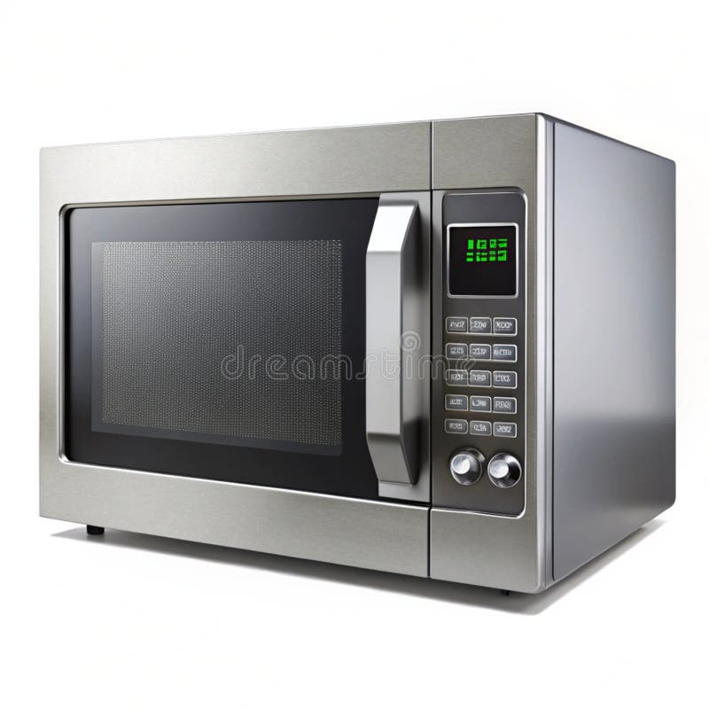 High-tech Microwave Oven with Digital Display Stock Illustration ...